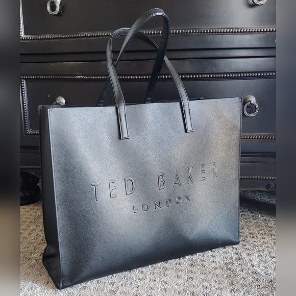 Ted Baker London | Bags | Ted Baker London Black Canvas Large Tote ...